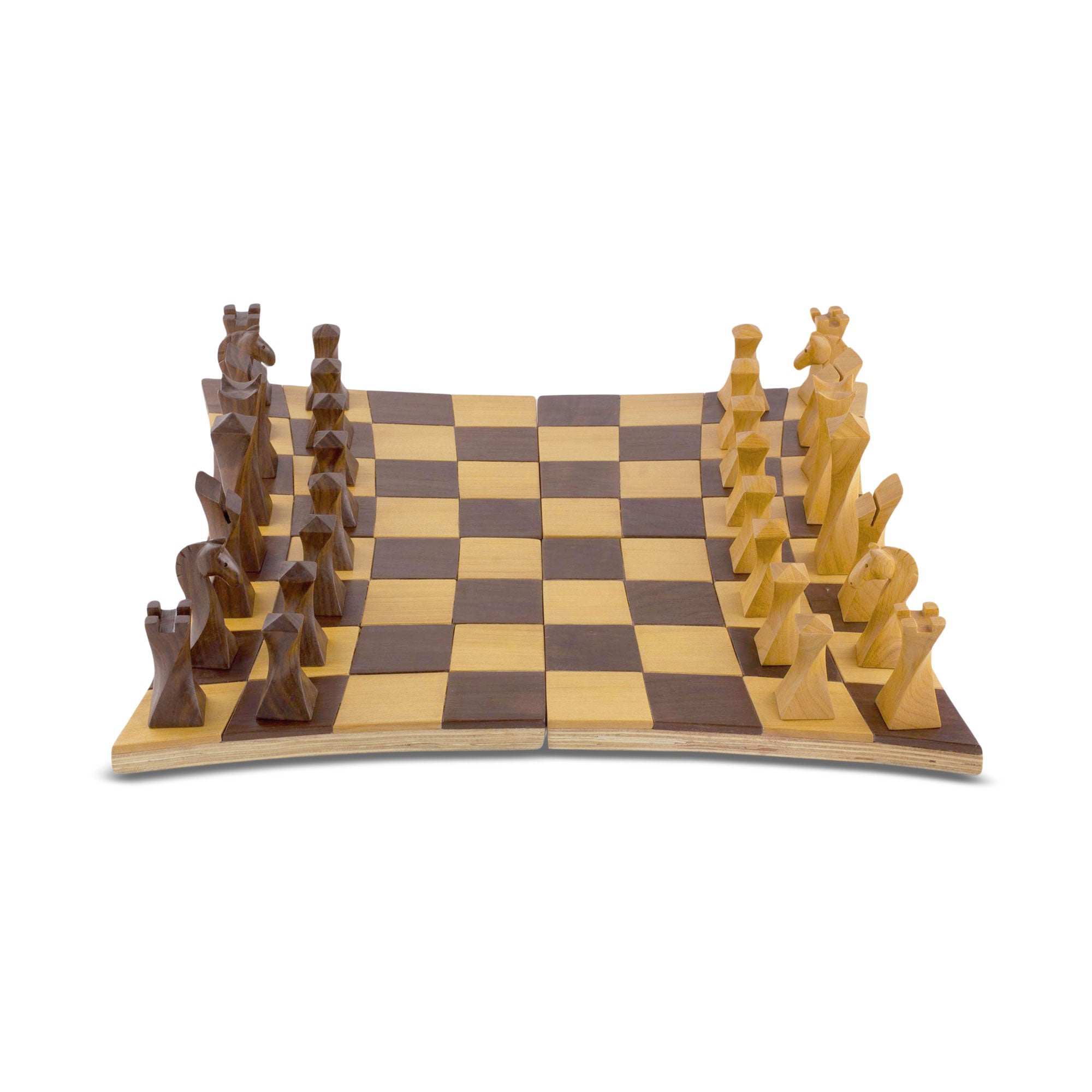 Tempisque and Salmwood Chess Set from Nicaragua - Twisted Battle