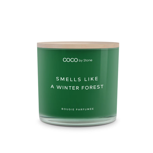 winter forest candle