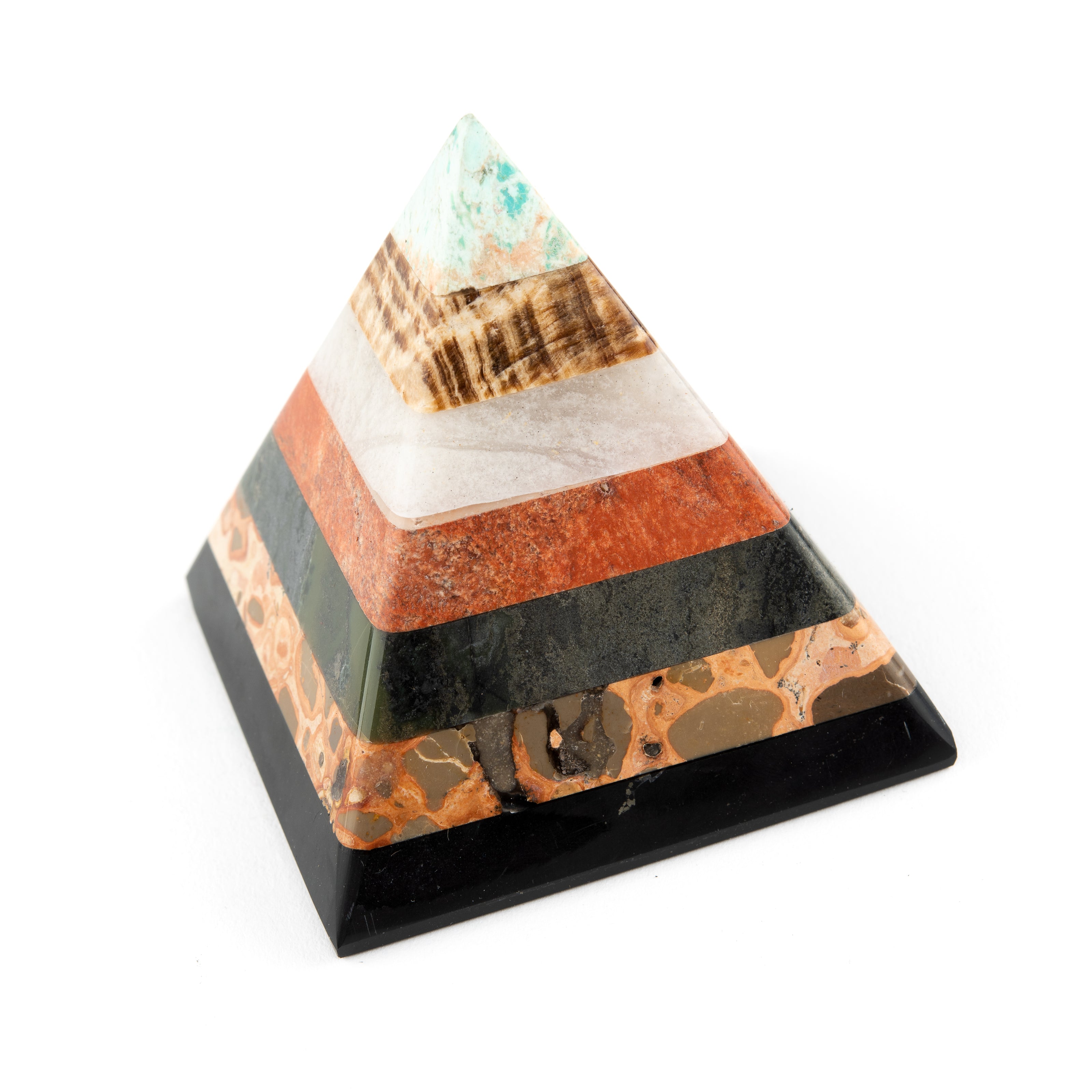 Good Energy Gemstone Pyramid - Artisan-Crafted Positive Energy