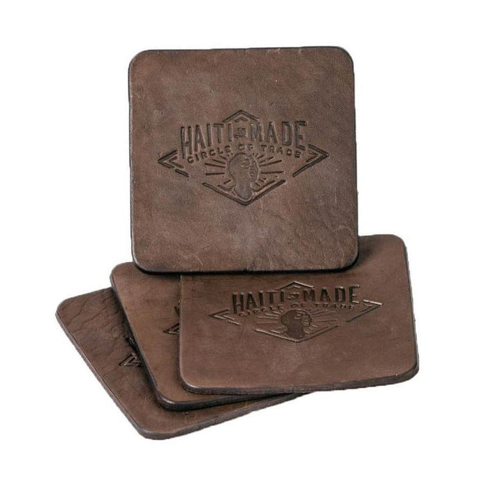 Handmade Leather Coaster Set