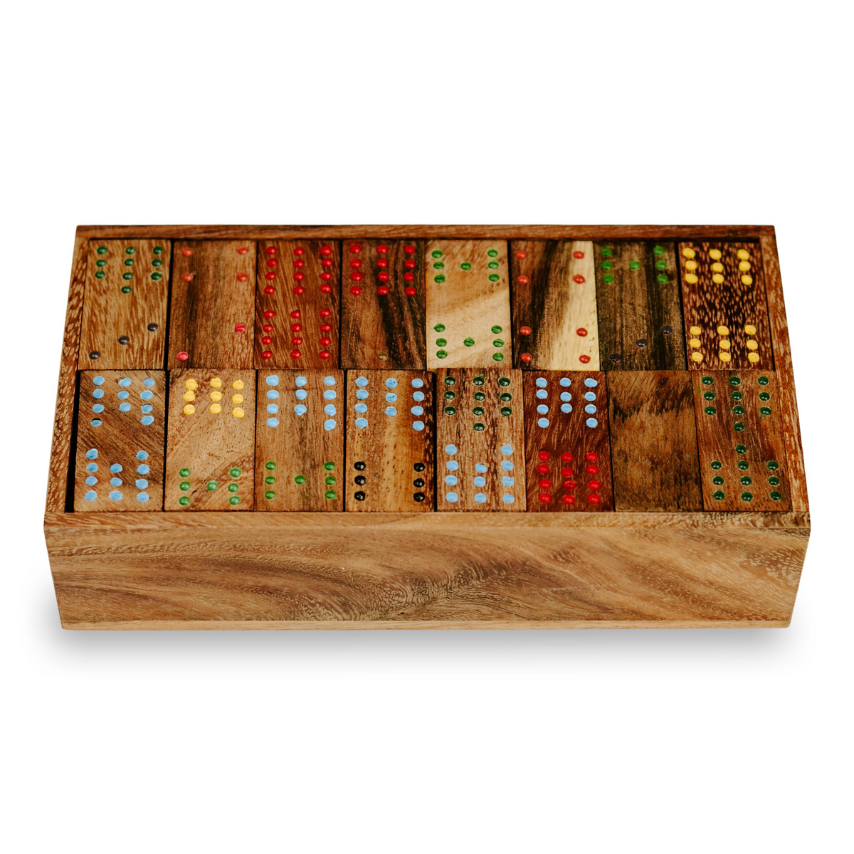 Artisan-Made Wood Domino Set - Eco-Friendly Family Game