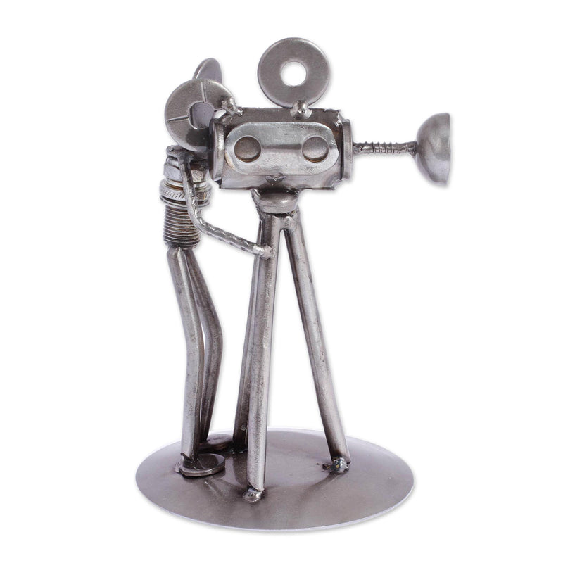 Upcycled Iron Camera Man Statuette – Gifts for Good